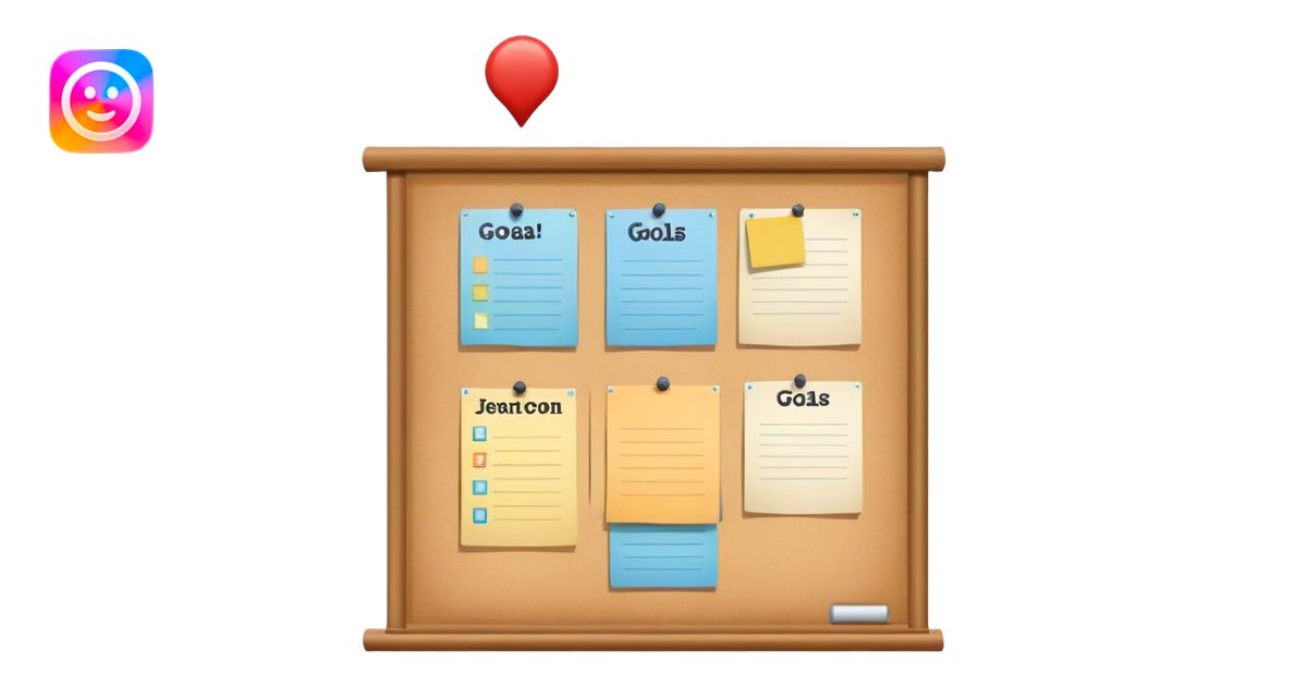 bulletin board reachable goals emoji | AI Emoji Generator