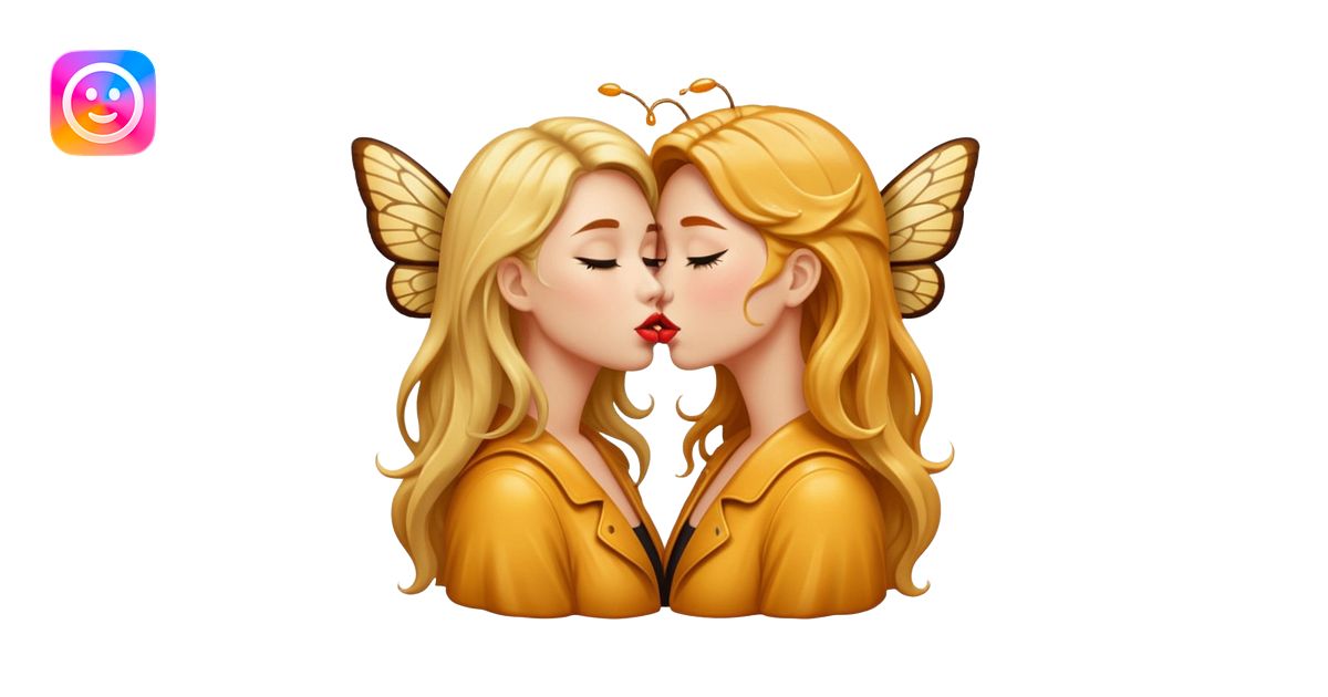 bust two women kissing honey gloss lips, wet hair, moth wings behind ...