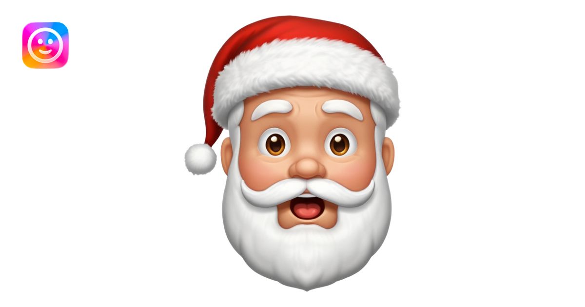 babbo natale ricoperto di neve con la bocca apary emoji | AI Emoji ...