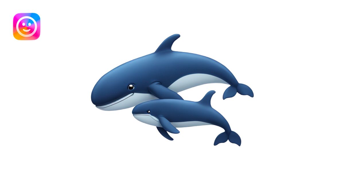 A whale and her calf swimming emoji | AI Emoji Generator