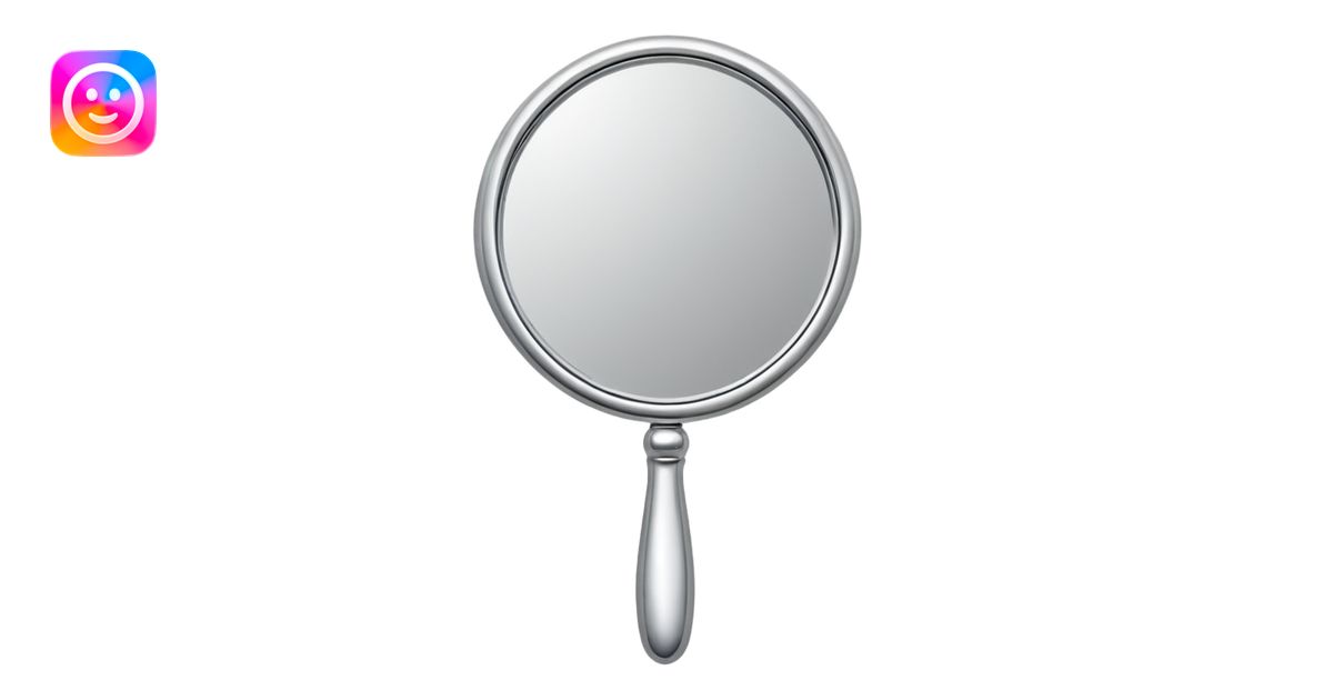 hand mirror, polished silver chrome, erotic vanity aesthetic emoji | AI ...