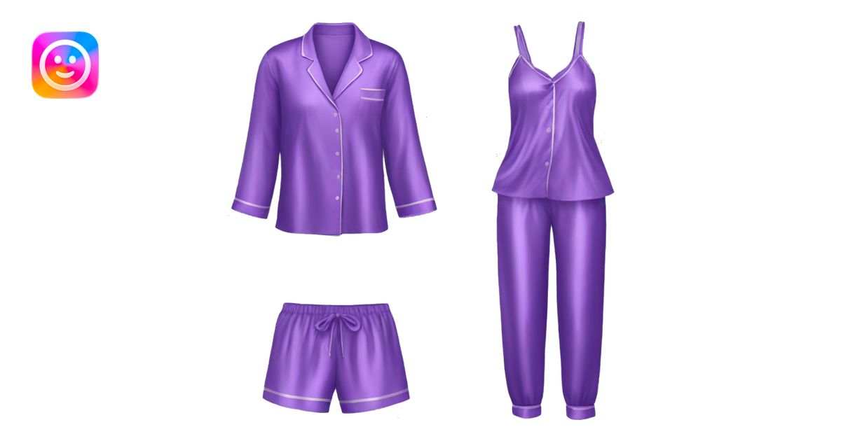 Purple silk pajamas set emoji | AI Emoji Generator