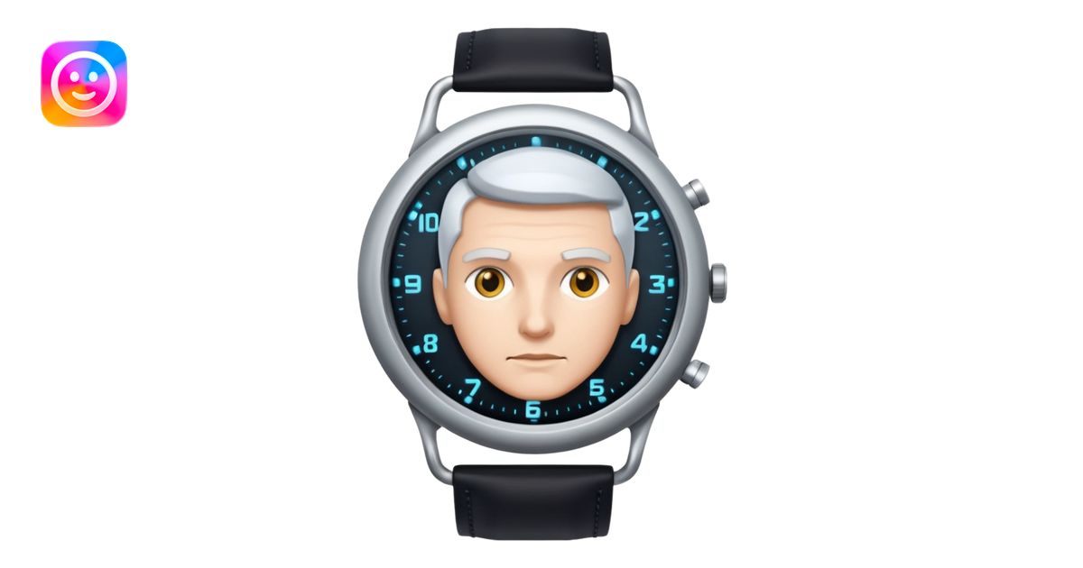Time Traveler Looking At A Futuristic Watch emoji | AI Emoji Generator