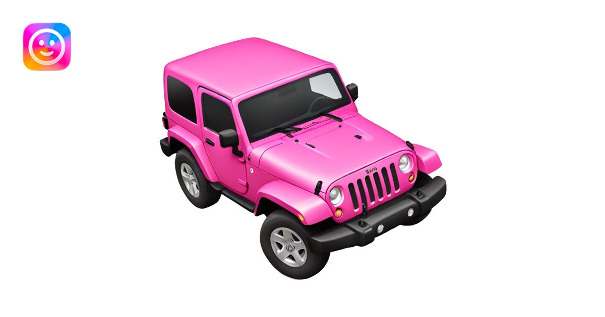 pink jeep wrangler emoji | AI Emoji Generator
