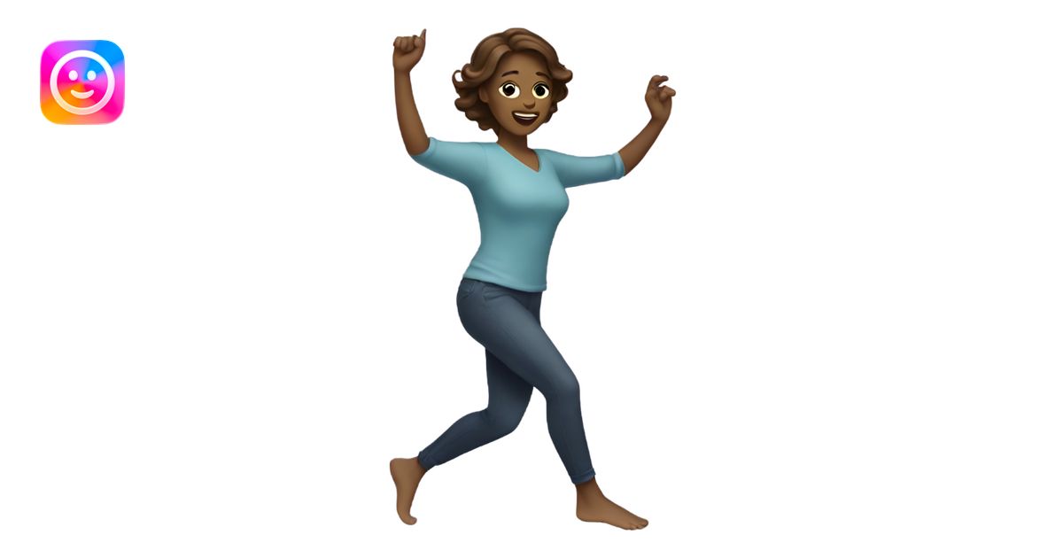 Dancing woman with brown hair emoji | AI Emoji Generator