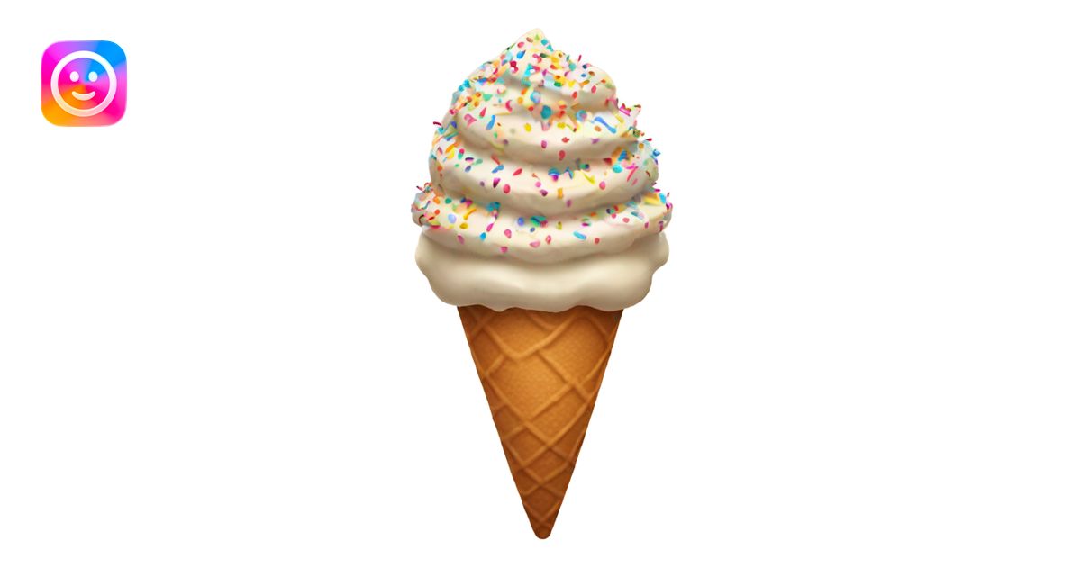 Ice cream cone with sprinkles emoji | AI Emoji Generator