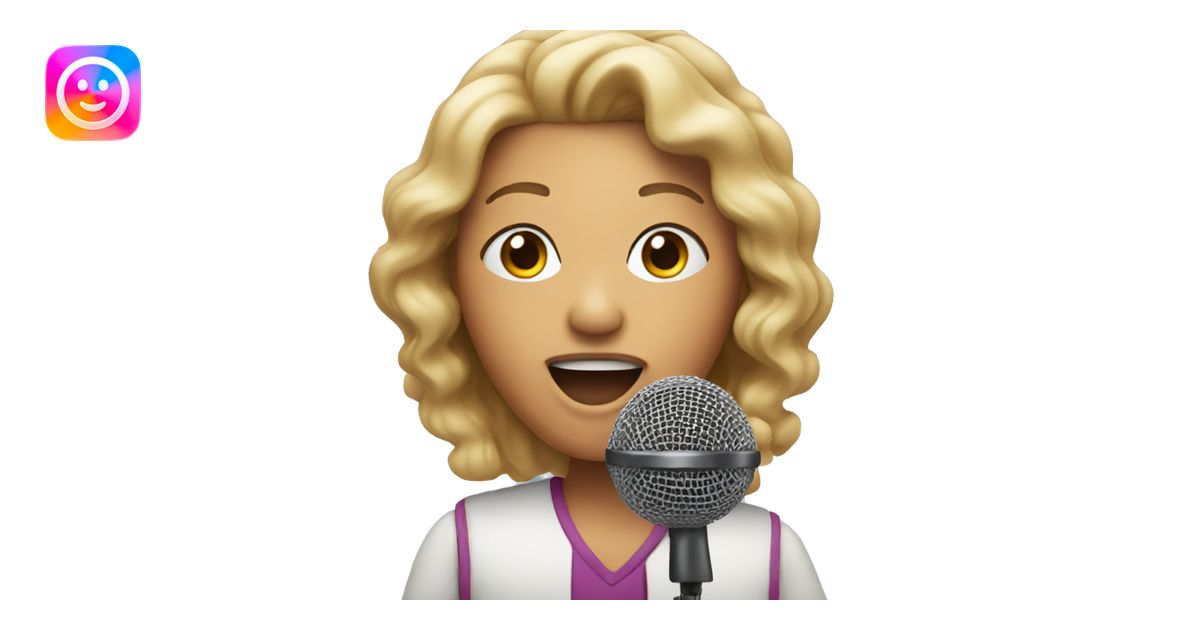 Memoji singing with microphone emoji | AI Emoji Generator