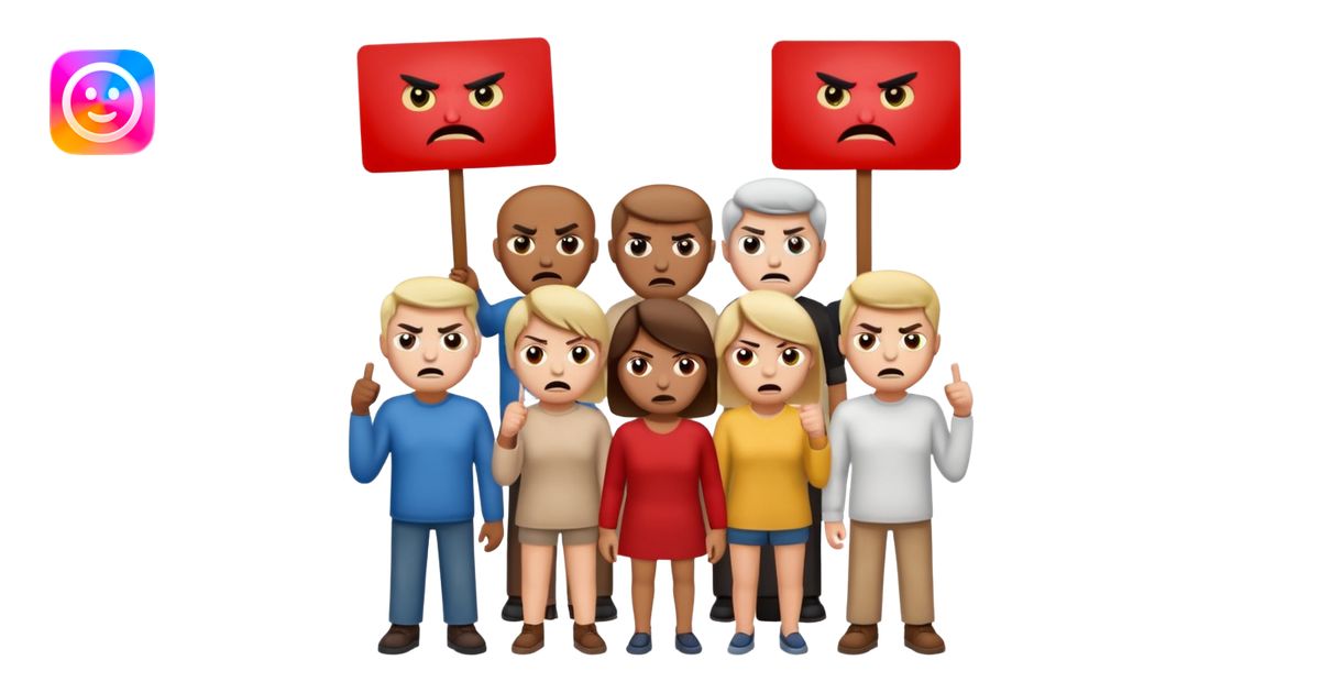 a crowd of people with angry faces and holding placards that read: we ...