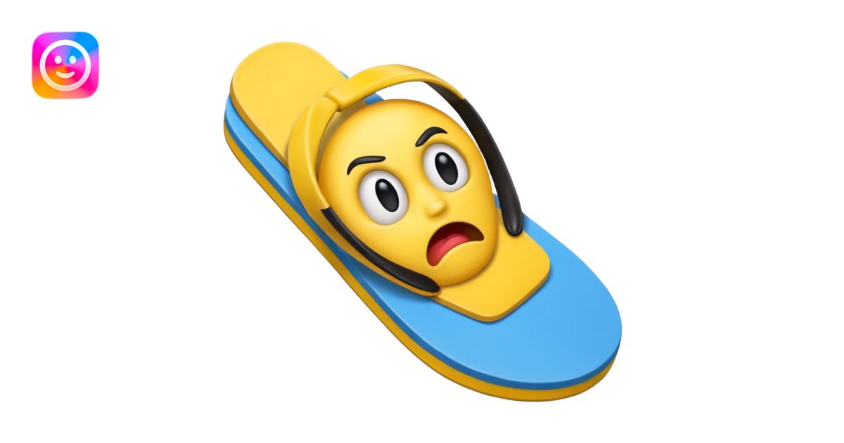 Angry emoji holding flip flop emoji | AI Emoji Generator