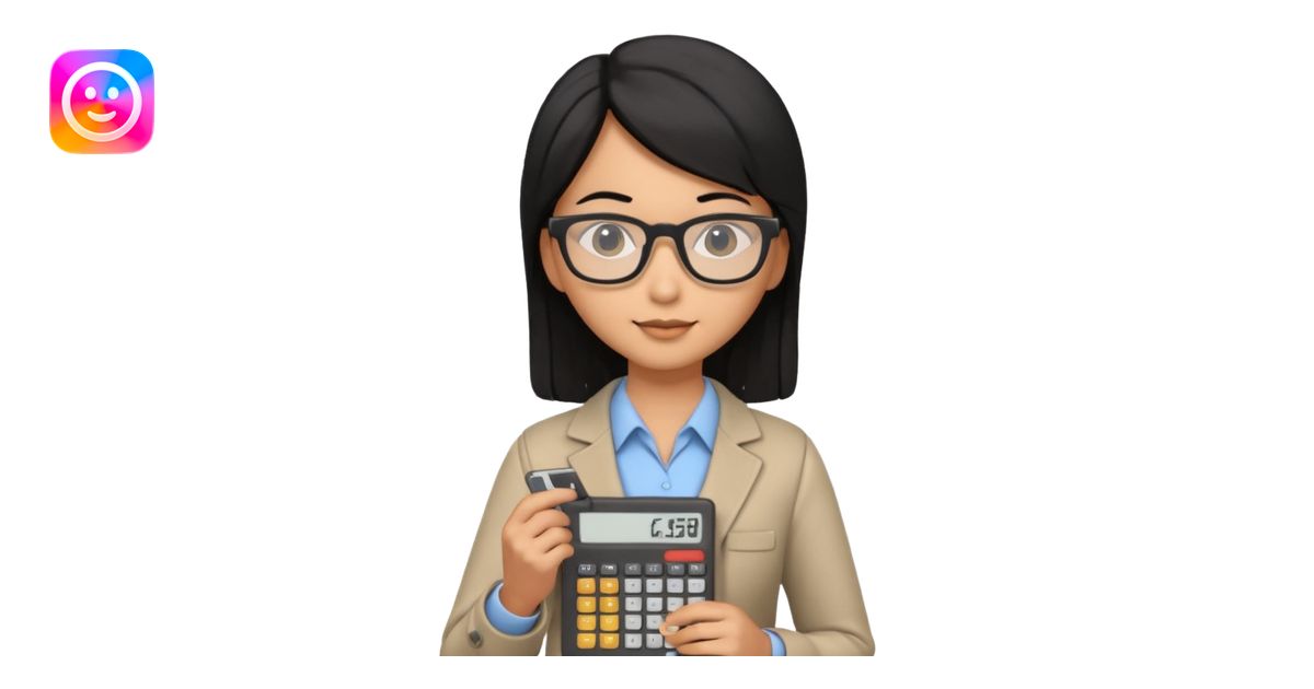 insurer audit person with a calculator 3d render emoji | AI Emoji Generator