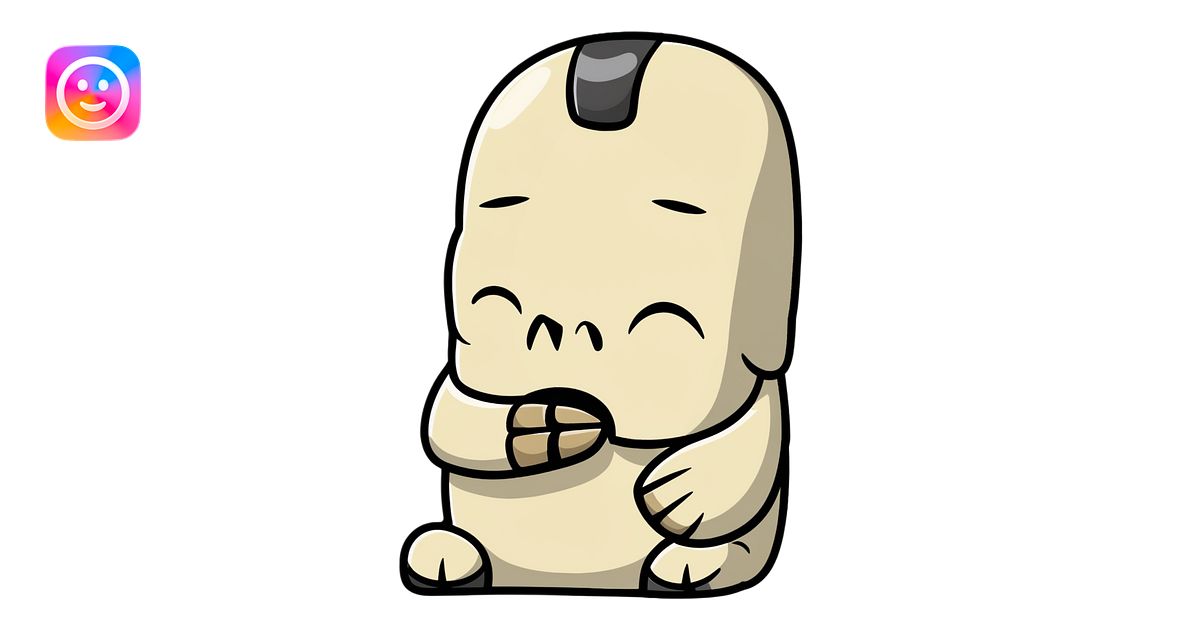 sigma moai skull doing shush pose image | AI Emoji Generator