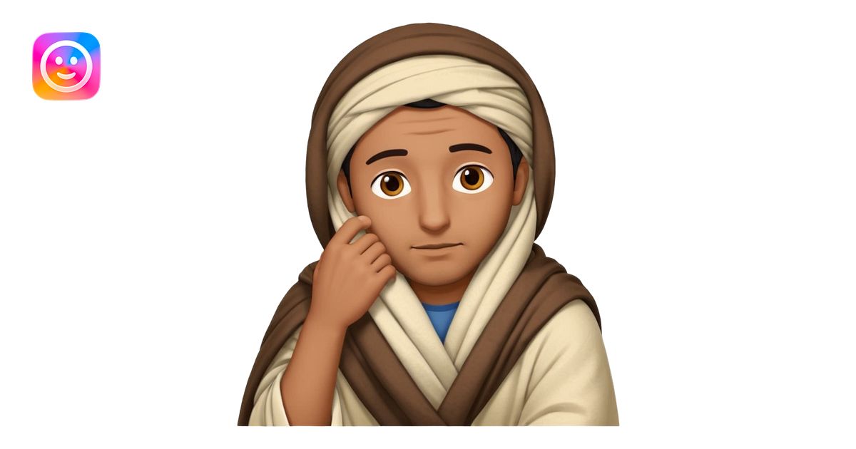 Un arabe haciendo gesto de dormir solo la cabeza y la manta que lleva ...