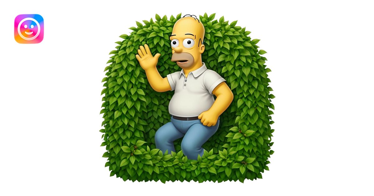 homer going into the hedge emoji | AI Emoji Generator