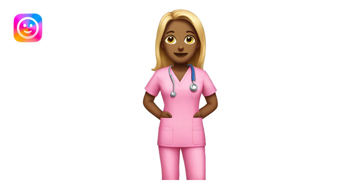 Pink medical scrubs emoji | AI Emoji Generator