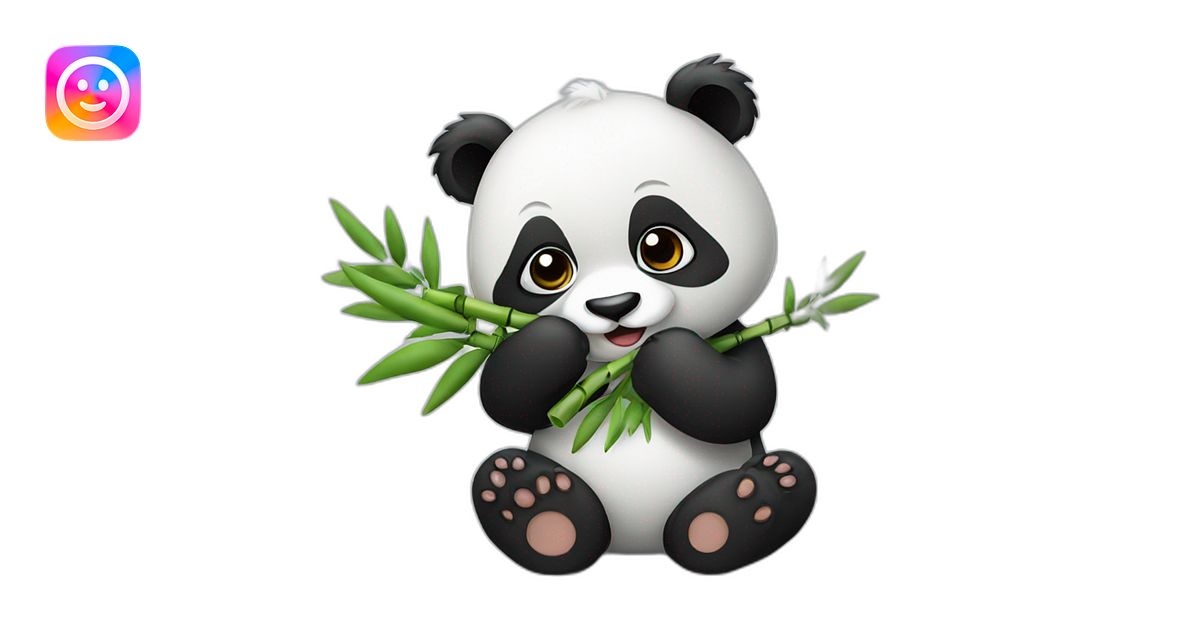 A cute panda eating bamboo emoji | AI Emoji Generator
