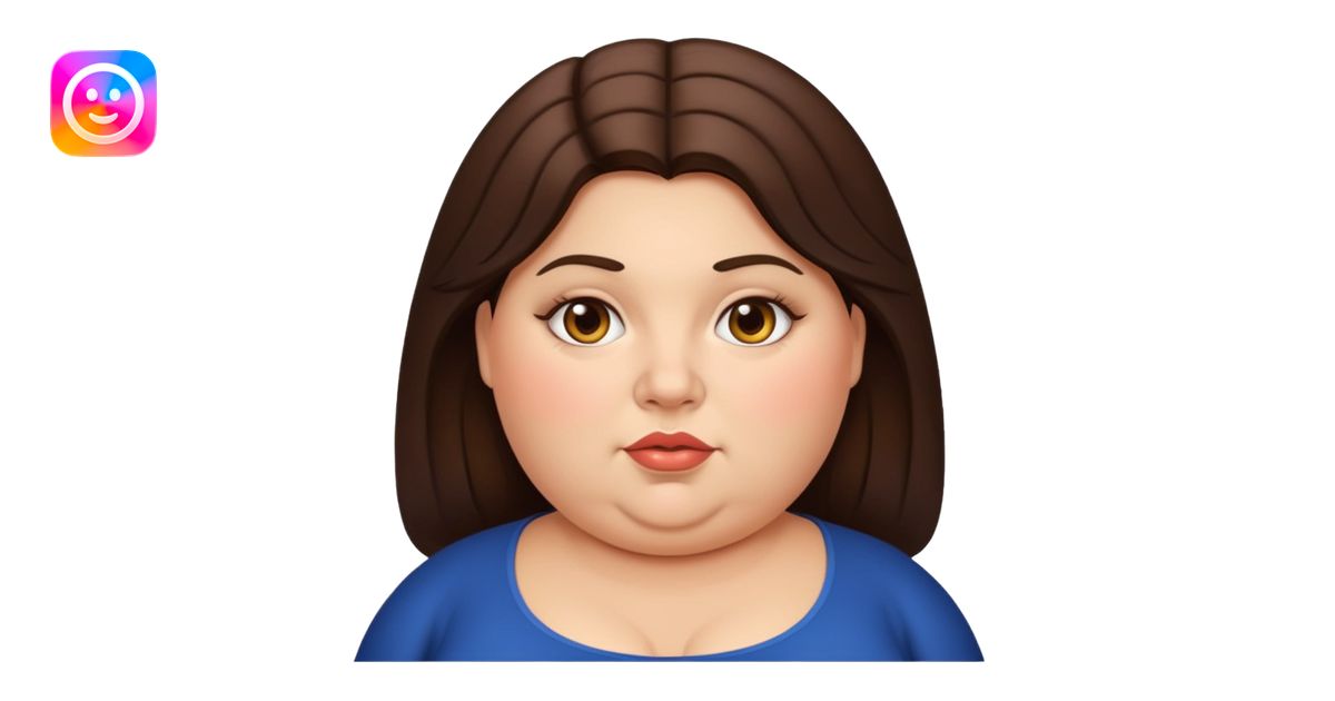 very fat handsome rich brunette woman emoji | AI Emoji Generator