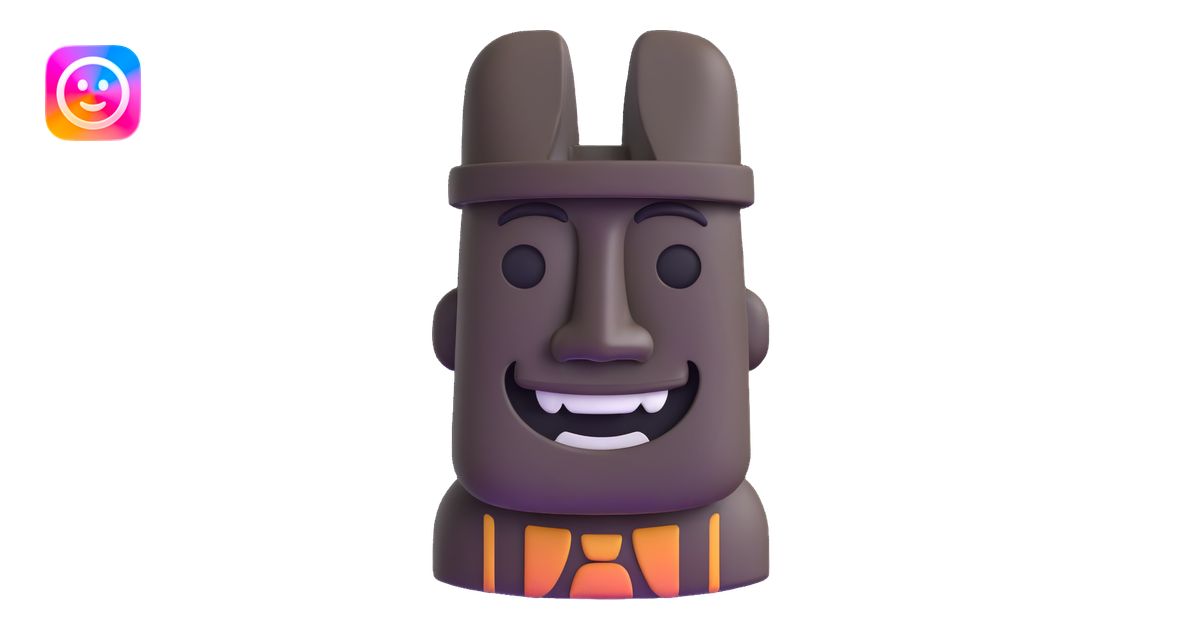 moai emoji with a happy face emoji | AI Emoji Generator