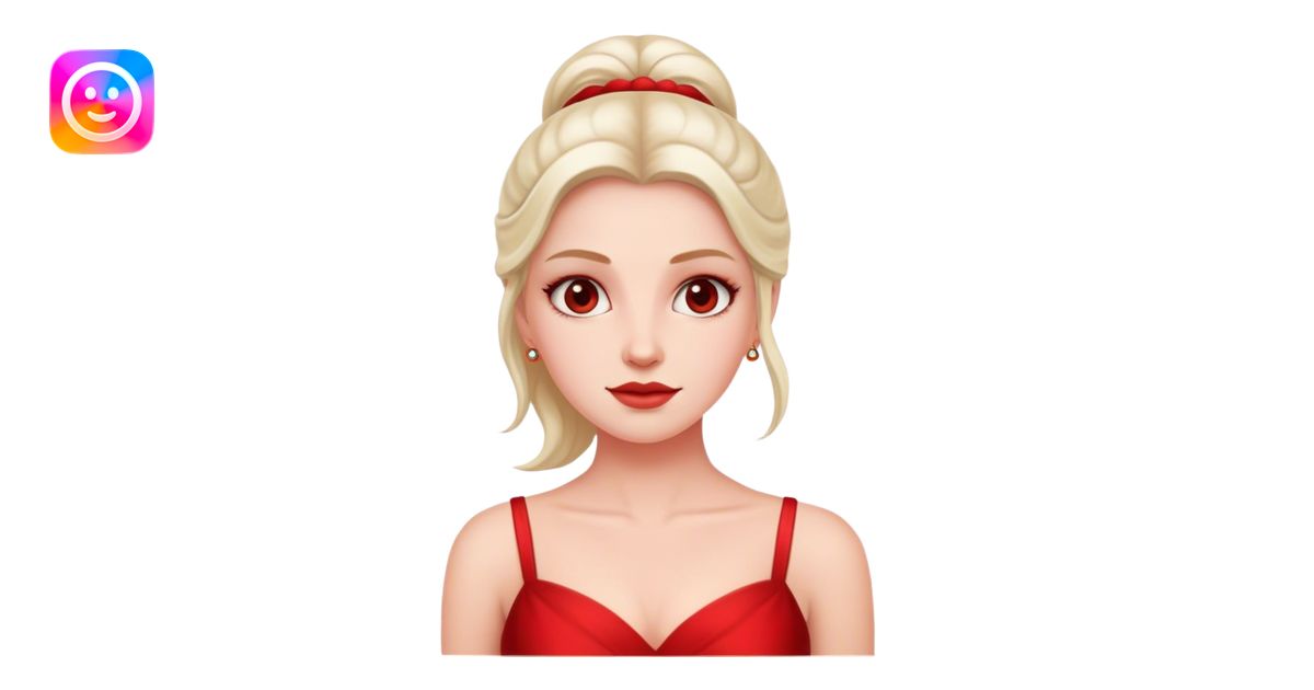 white conservative woman in red dress emoji | AI Emoji Generator