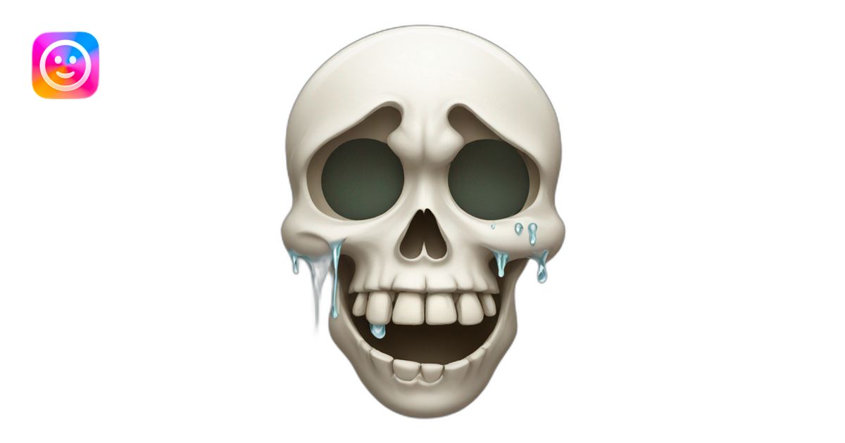 Crying skull with tears emoji | AI Emoji Generator