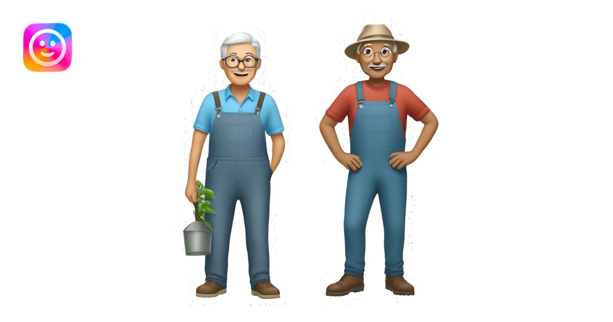 grandfather and grandmother gardener emoji | AI Emoji Generator