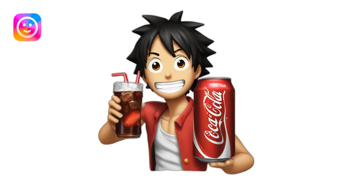 luffy drink a coca cola emoji | AI Emoji Generator