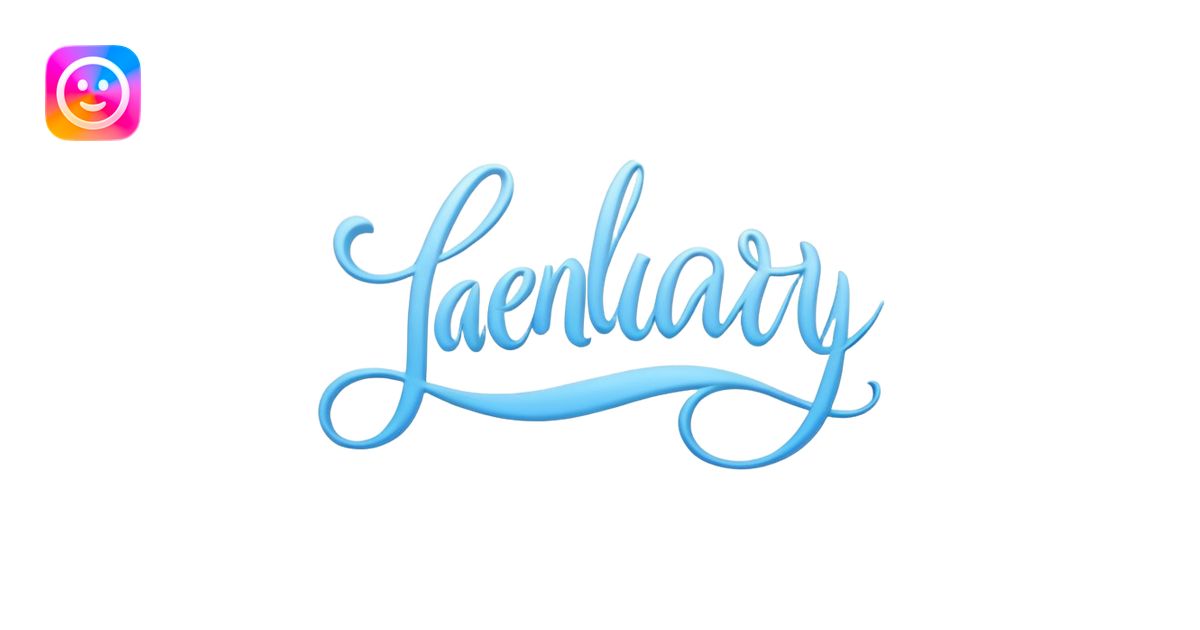 Light Blue “ hello January “ word in cursive emoji | AI Emoji Generator