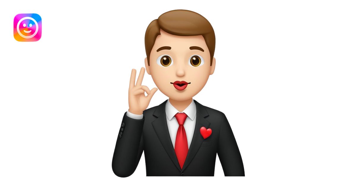 man in suite blowing a kiss. emoji | AI Emoji Generator