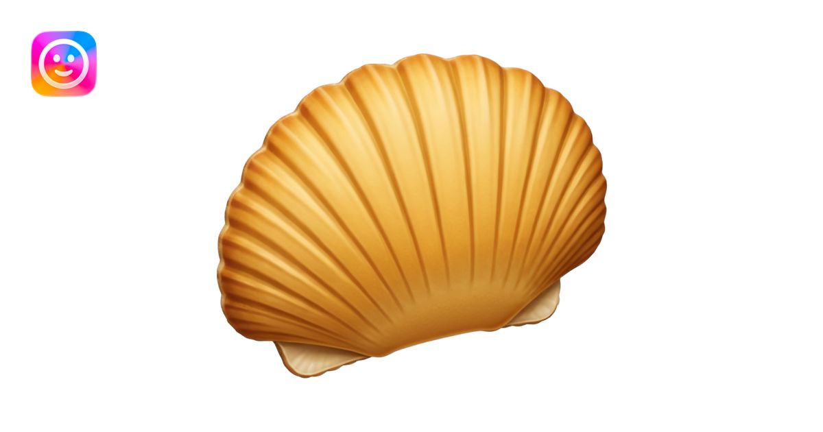A madeleine pastry. Oval seashell shape with ONLY four to five vertical ...