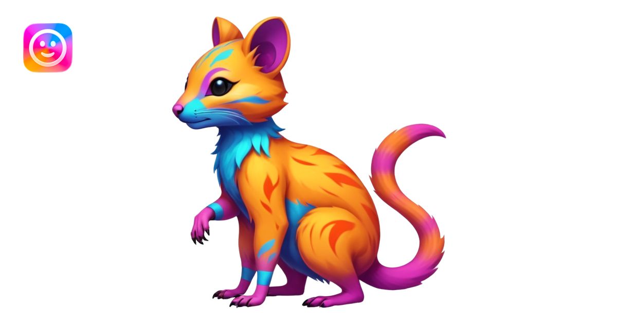 Neon-colored fantasy feline-rodent-marsupial-critter-vernid-protogen ...