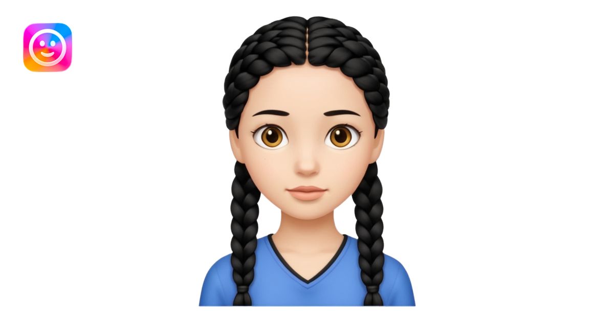 Girl with black braid emoji | AI Emoji Generator