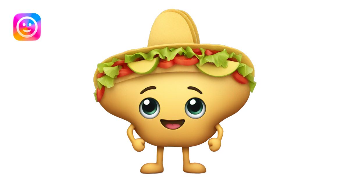 Happy taco with legs emoji | AI Emoji Generator