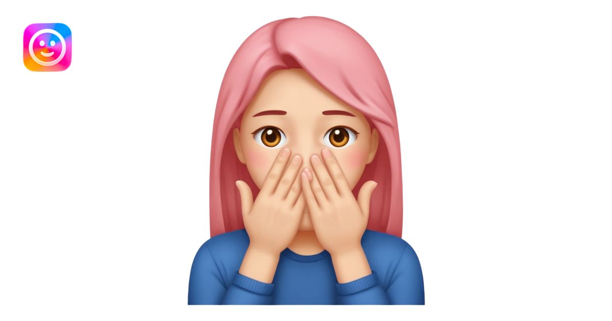 😳 emoji blushing and completely covering face with hands because they ...