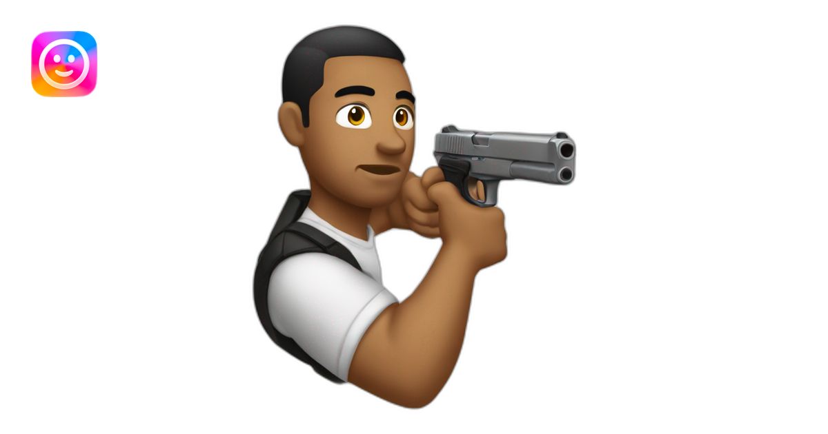 Puertorican man shooting gun emoji | AI Emoji Generator