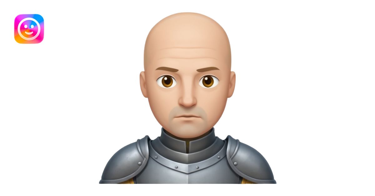 bald knight, grey armor emoji | AI Emoji Generator