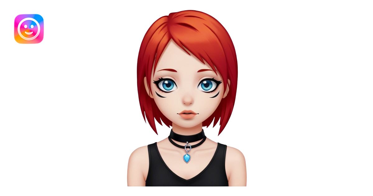 Emo girl with straight red hair, blue eyes, and a nose and lip piercing ...