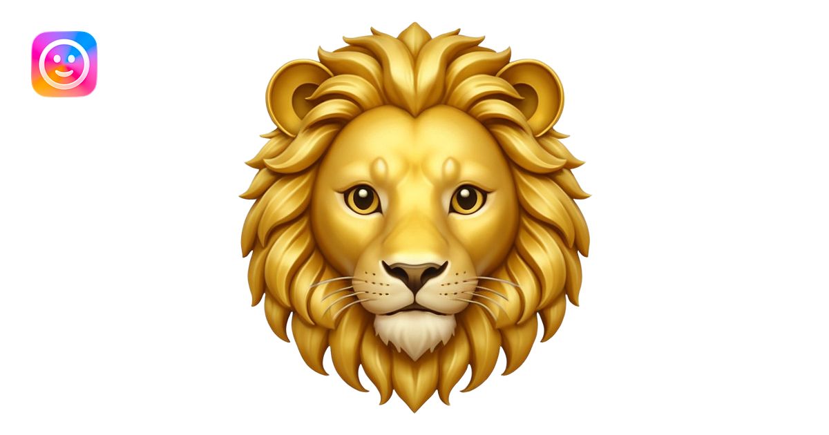 stylized golden lion head emoji | AI Emoji Generator