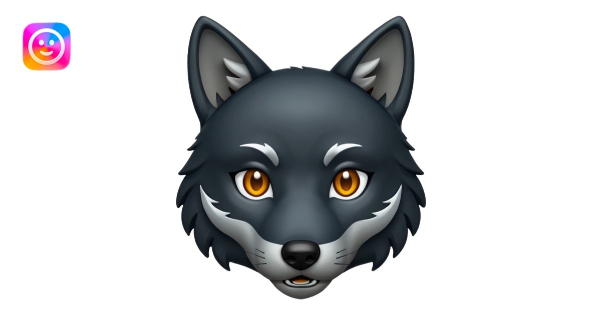 Black Wolf emojis emoji | AI Emoji Generator