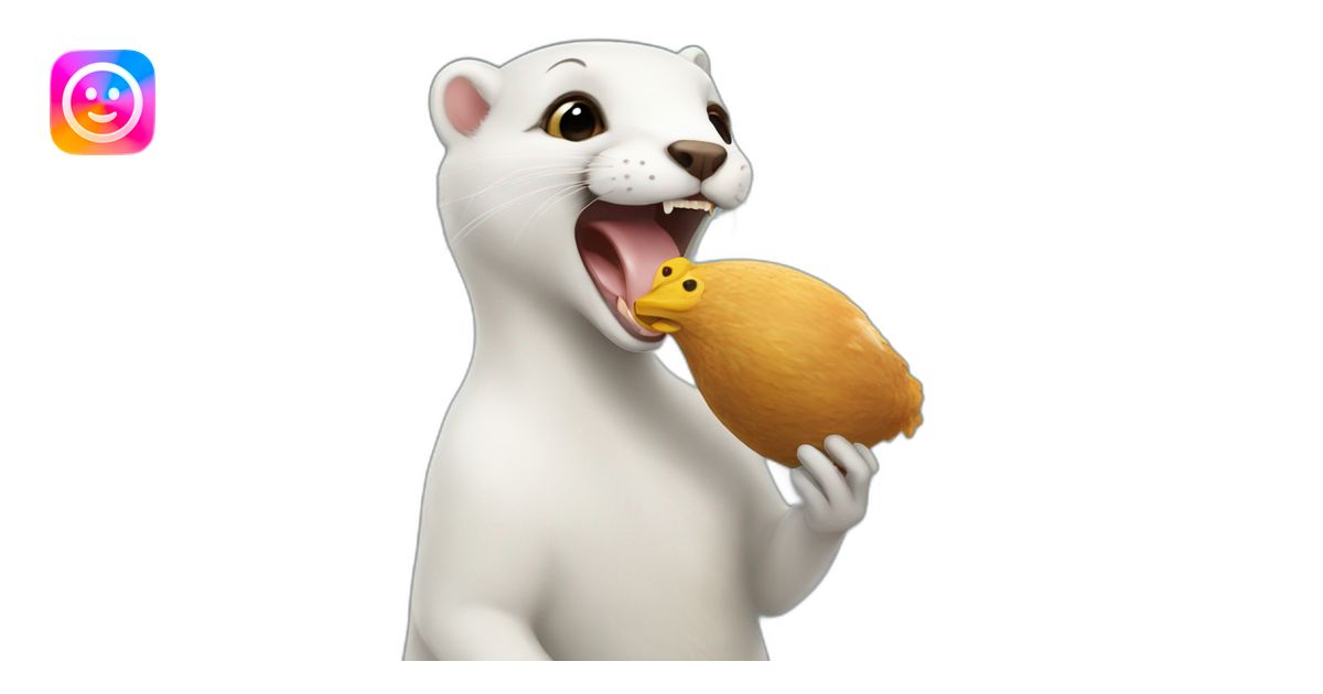 ermine eating a chicken emoji | AI Emoji Generator