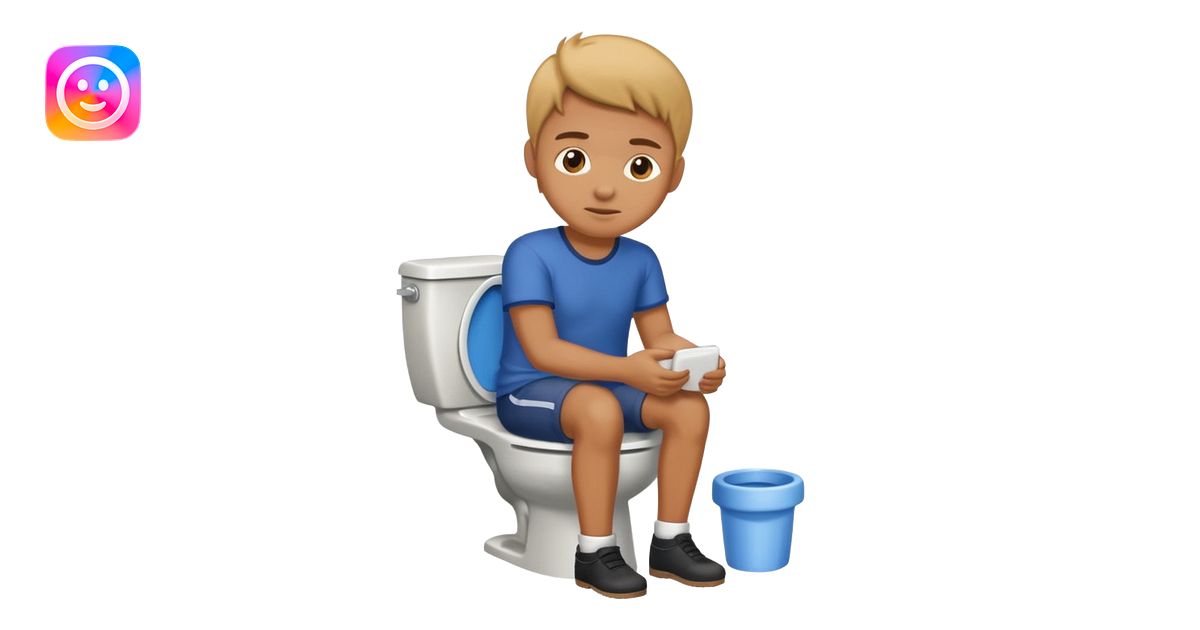 Pooping on a toilet emoji | AI Emoji Generator