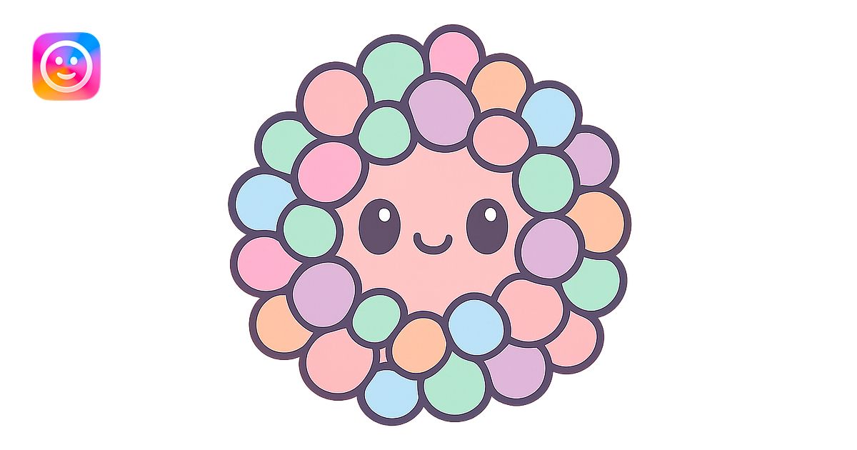 cute face colorful vibrant round bumpy candy cluster, nerds gummy ...