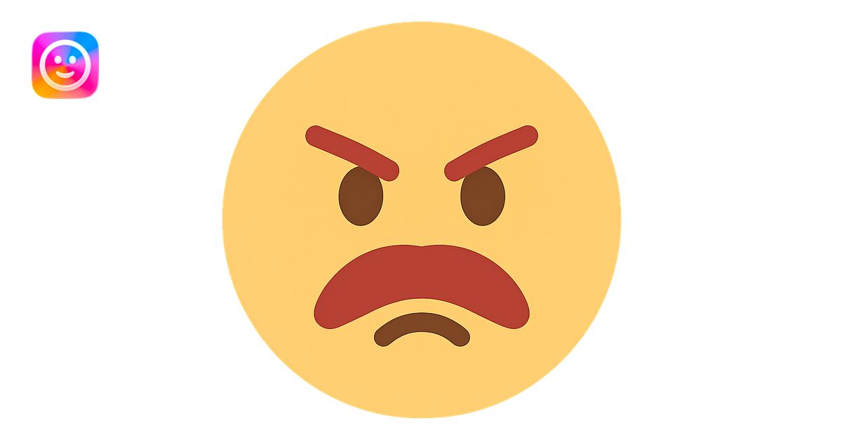 angry face with mustache color icon icon | AI Emoji Generator