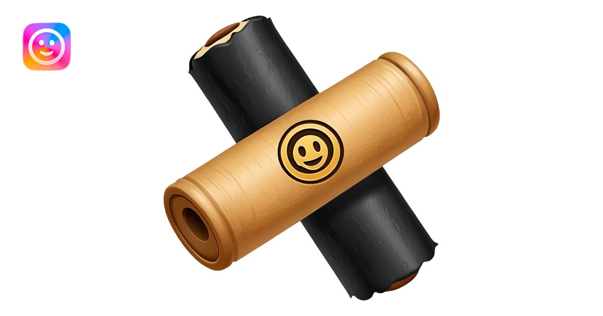 Pergamino enrollado con un sello de cera negro emoji | AI Emoji Generator