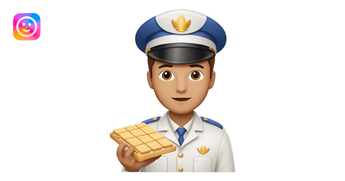 A mam delivering wafers fast emoji | AI Emoji Generator