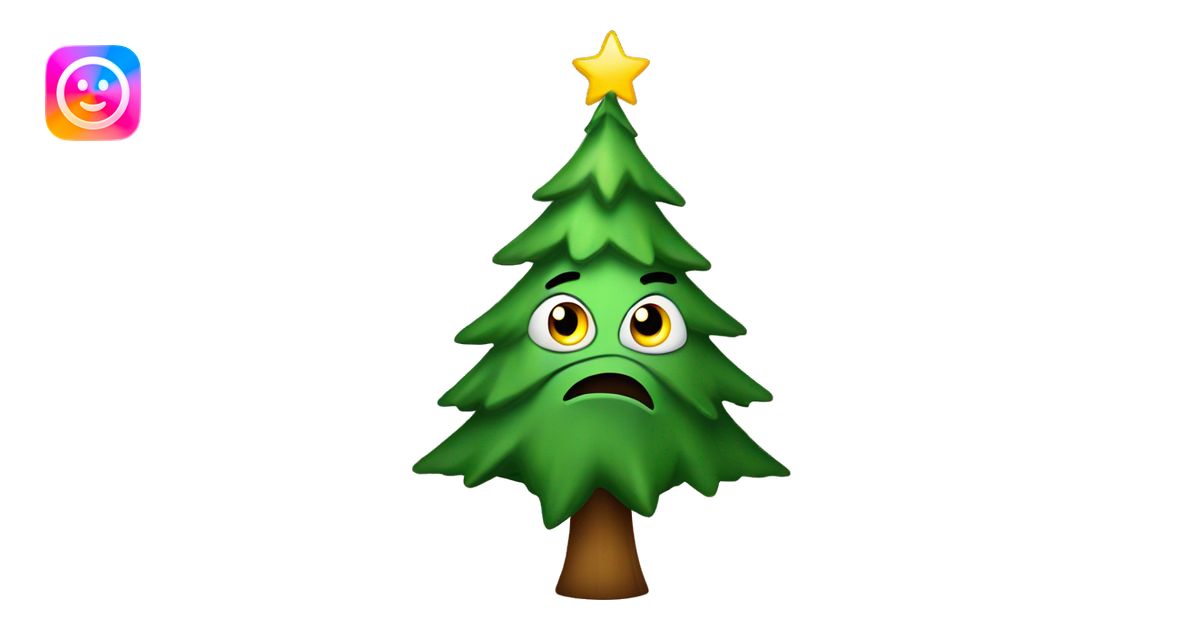 Frustrated and confused Christmas tree emoji | AI Emoji Generator