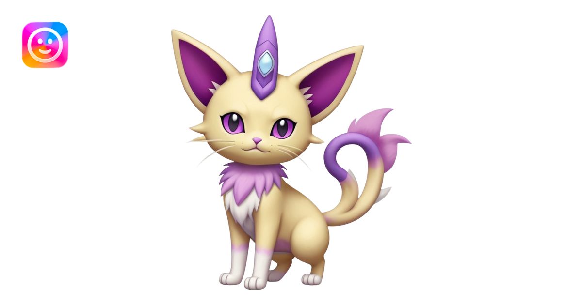 Meowth-Espeon-Skitty-Pokémon-Fakémon-hybrid-creature (full body) emoji ...