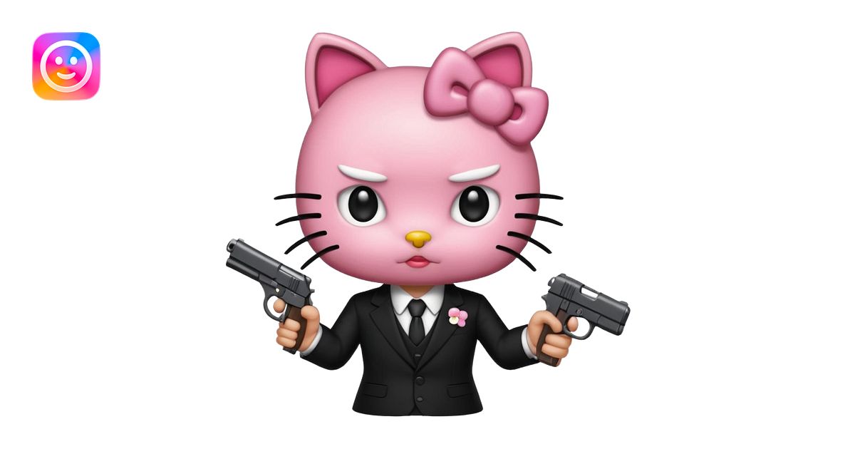 Mafia boss hello kitty who is a killer emoji | AI Emoji Generator