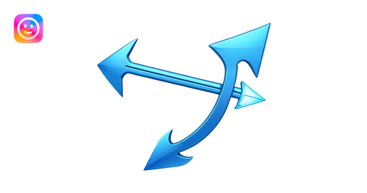 blue glowing arrow with one head bold body emoji | AI Emoji Generator