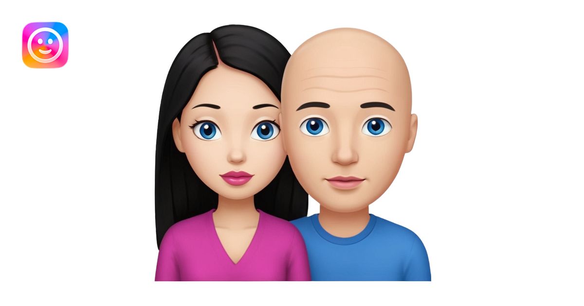 Bald white man blue eyes in love with Filipina woman with long hair and ...