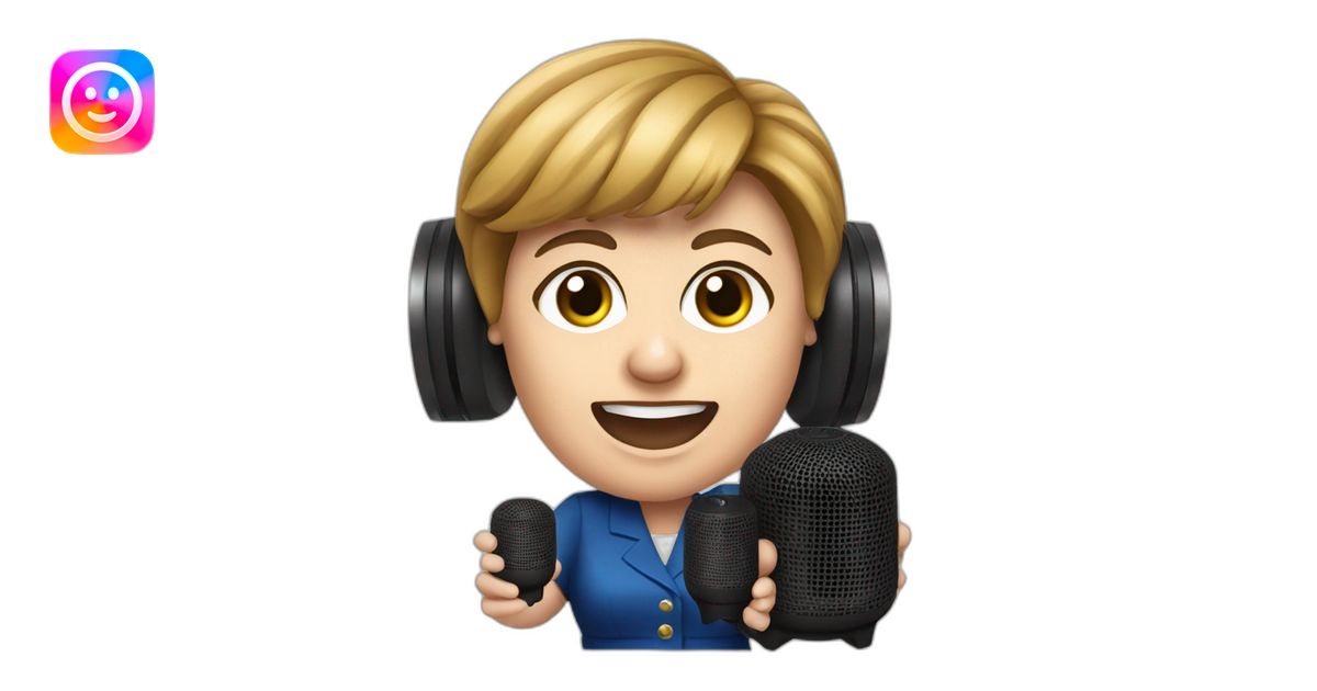 Angela Merkel with a big music speaker in her hand emoji | AI Emoji ...