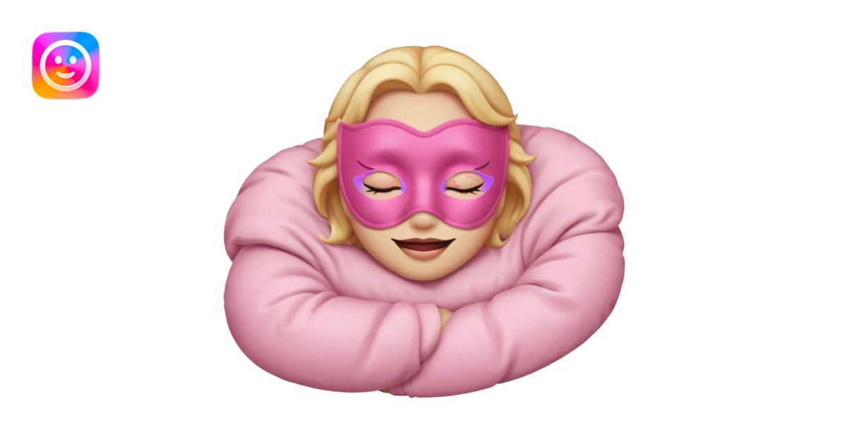 sleeping emoji with pink mask emoji | AI Emoji Generator